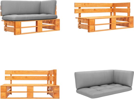 vidaXL Tuinhoekbank pallet honingbruin geïmpregneerd grenenhout ...