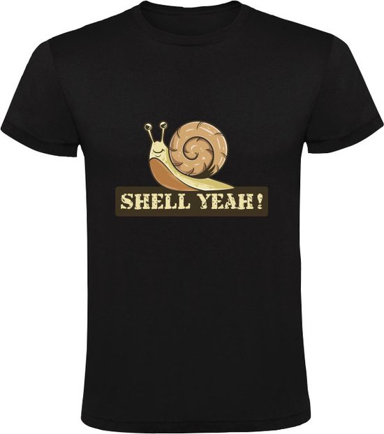 Shell yeah! Heren T-shirt - dieren - slak - schelp - schattig - grappig ...