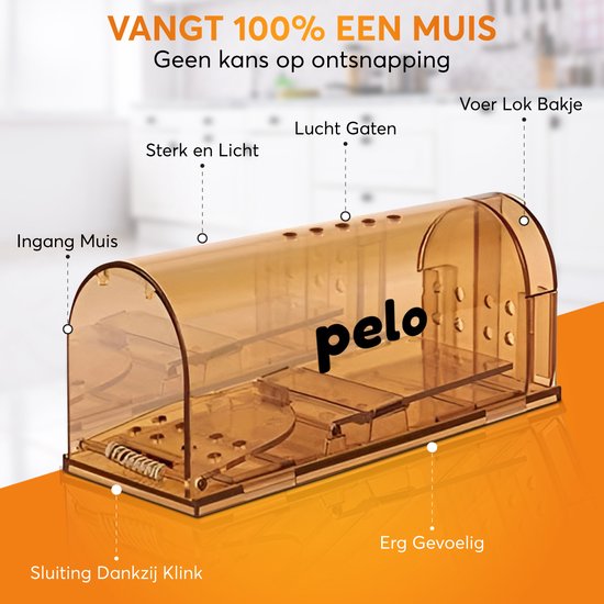 Pelo Diervriendelijke Muizenval – Herbruikbare Muizenvallen voor Binnen ...