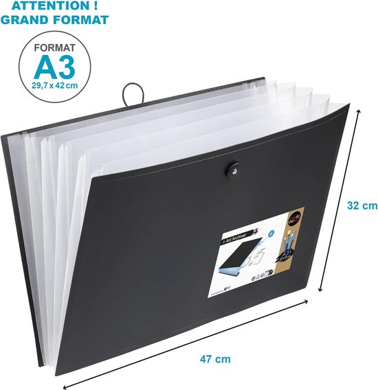 Uitbreidbare map A3 voor tekening of A3-documenten - groot formaat 6 ...