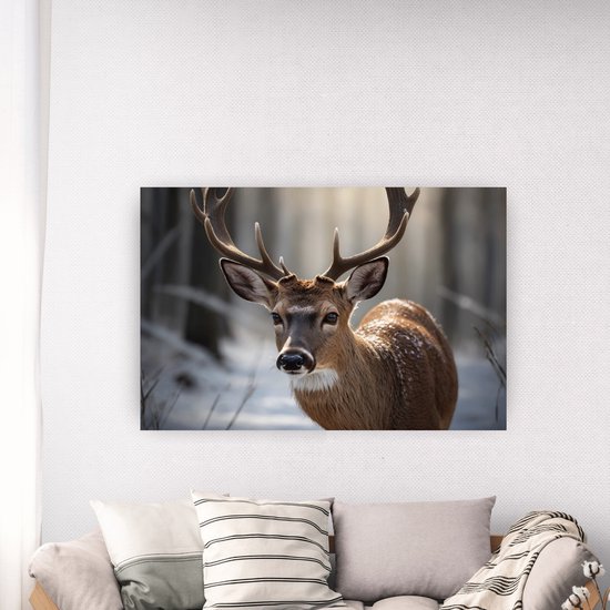 Hert in de natuur poster - Natuur posters - Poster hert - Wanddecoratie ...