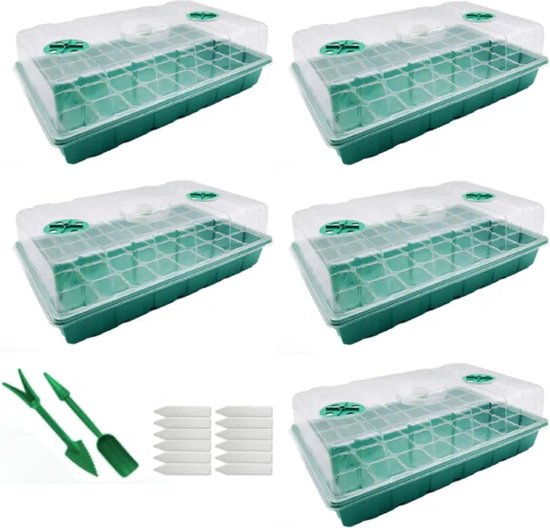 UniEgg® 5 Pack Kweekbak XL voor 200 zaailingen - Compleet Kweekset ...