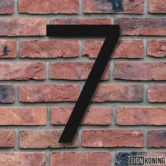 Kirinify – Mat zwart huisnummer 30 cm hoog – Nummer 7 – Modern model ...