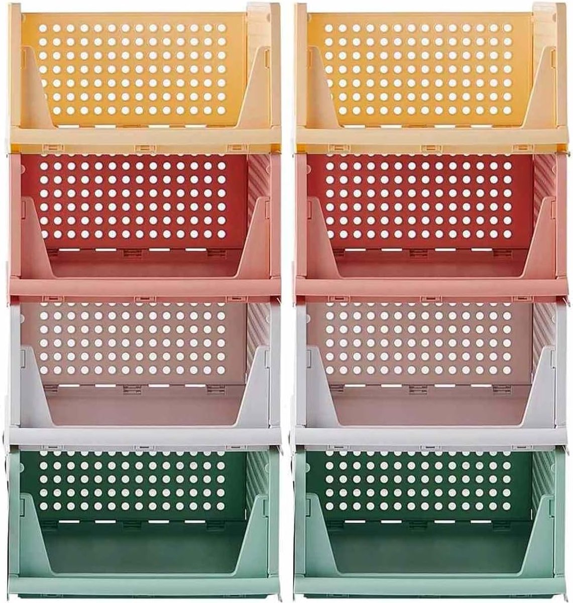 8 stuks stapelbare opvouwbare kledingkast opbergdozen kast organizer ...