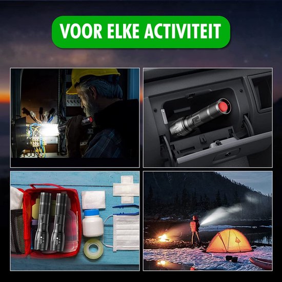 Travelhawk Zaklamp - Zaklamp Led - Zaklamp Militaire - 1000 Lumen - Waterproof - Zwart... | bol