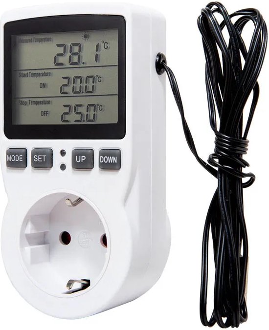 Plug-in Stopcontact Thermostaat -40°C tot 120°C - TCU-441 - Digitaal -... | bol