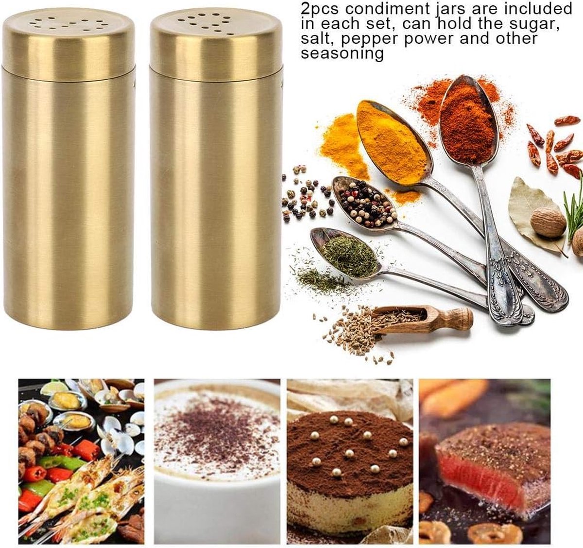 Peper Shaker - 2 Stks Rvs Peper Set Zout En Peper Shakers Set Kruiden ...