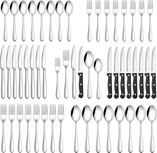 Bestekset voor 6 personen, 36-delige roestvrijstalen bestekset met ...