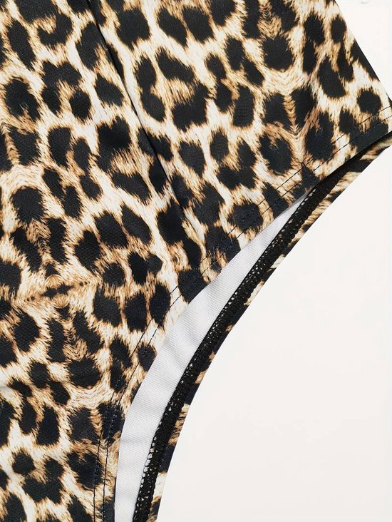 Badpak dames- Zwempak dames- Sexy Leopard all-over Print- Push-up Hoog ...