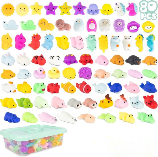 Mochi Squishy set - 80stuks - Knijpbaar Fidget Speelgoed - Fidget Toy ...