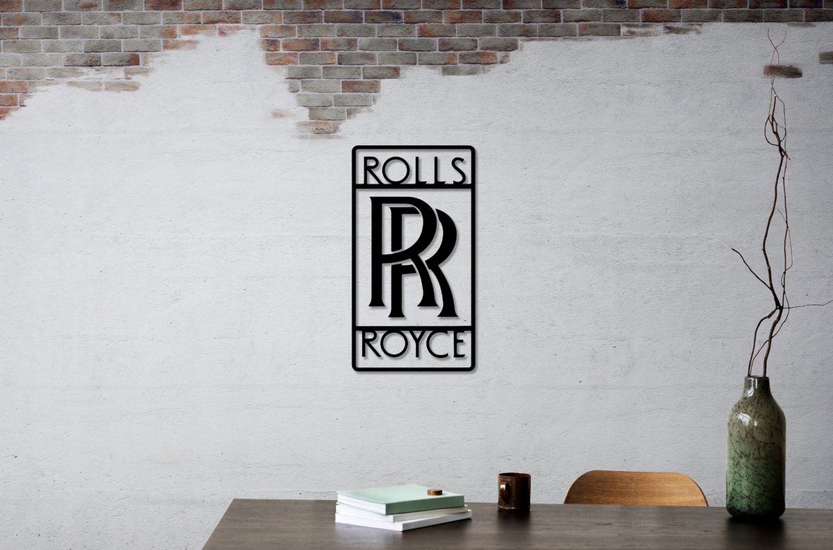 Rolls Royce - Logo - Metaalkunst - Rood - 60 x 99 cm - Auto Decoratie ...