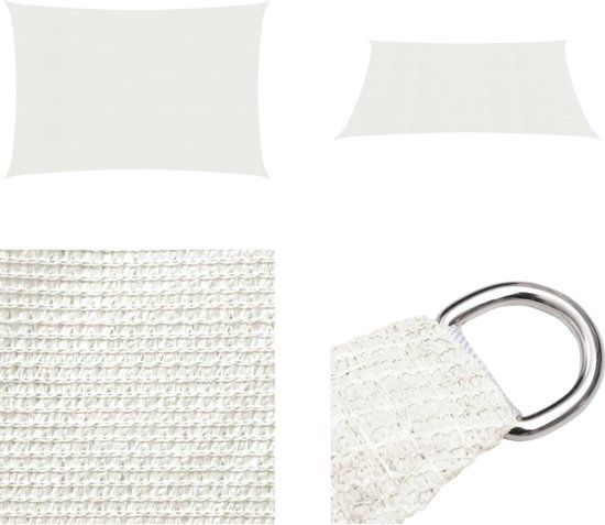 vidaXL Zonnezeil 160 g/m² 3x5 m HDPE wit - Zonnezeil - Zonnezeilen ...