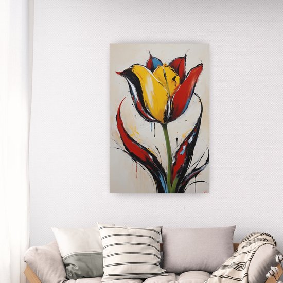 Tulp Jackson Pollock stijl poster - Tulp wanddecoratie - Posters ...