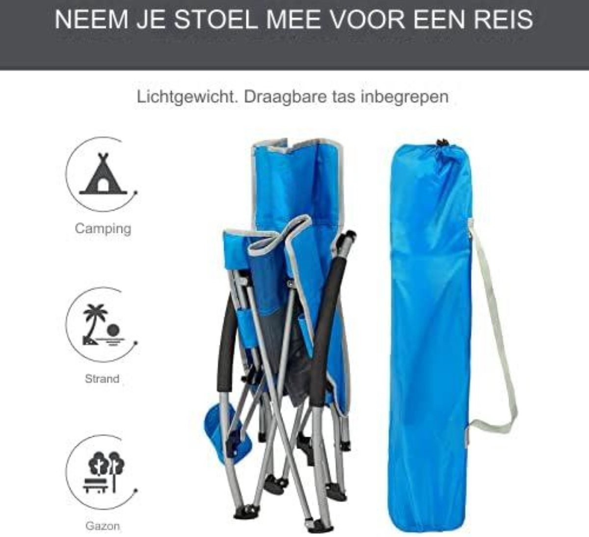 Strandstoel Inklapbaar - Strandstoel Opvouwbaar - Strandstoel ...