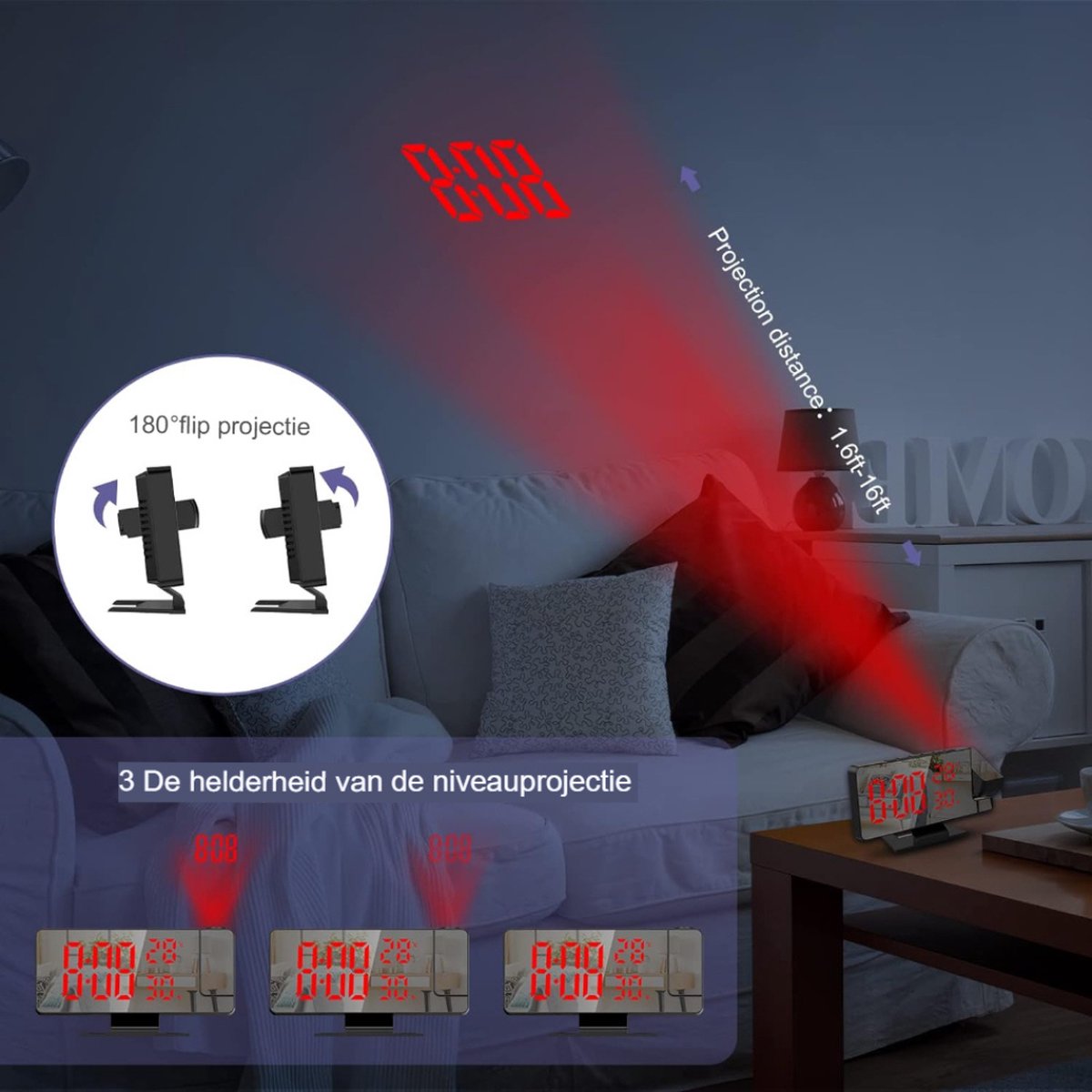 Velox Digitale Wekker Met Projectie - Projectieklok Digitaal | bol
