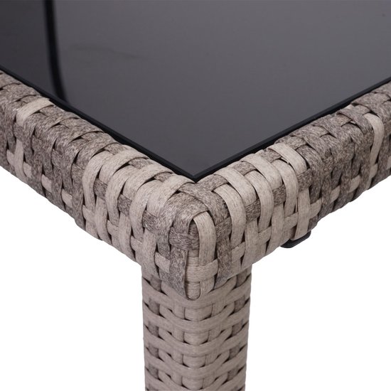 Poly-rattan tafel MCW-G19, tuintafel balkontafel, 120x75cm ~ grijsbruin ...