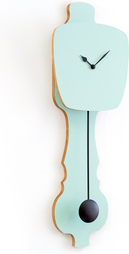 Kloq wandklok Gale Green met zwarte wijzers large | bol