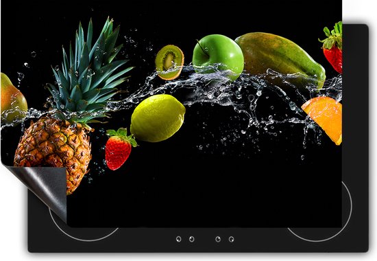 Chefcare Inductie Beschermer Fruit met Water op Zwart Achtergrond - 91,6x52,7 cm -... | bol