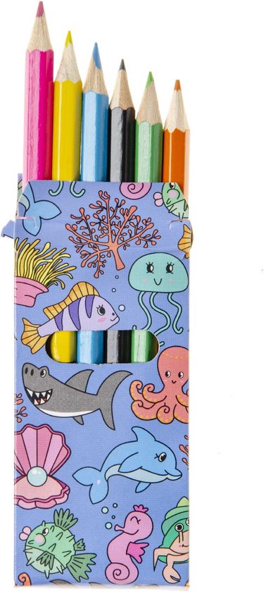 24 PAKJES Zeedier Kleurpotloodjes - 6 Potloden per Pakje ...