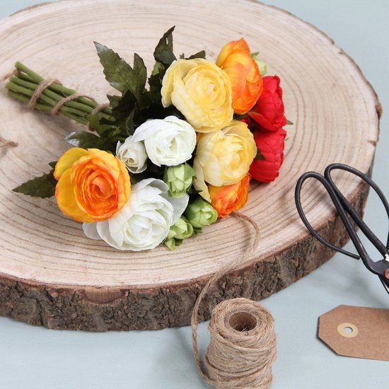 Mica Decorations Kunstbloemen boeket ranonkels - 2x - oranje/rood - 22 ...