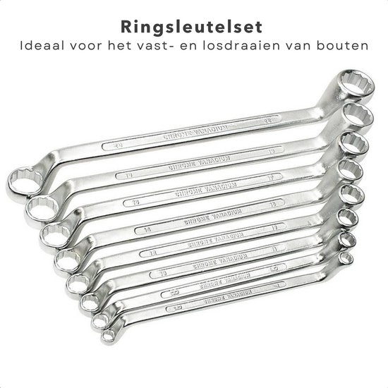 Cheqo® Ringsleutelset 8-delig - Volgens DIN-normen gestest ...