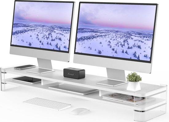 Monitorstandaard verhoger, metalen computerstandaard - Dual Monitor ...