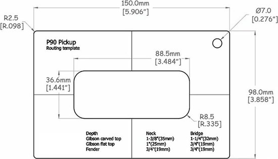 pickup routing template P90 Boston ART-P90 | bol