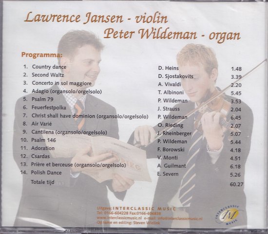 Lawrence Jansen and Peter Wildeman - Lawrence Jansen (viool), Peter ...
