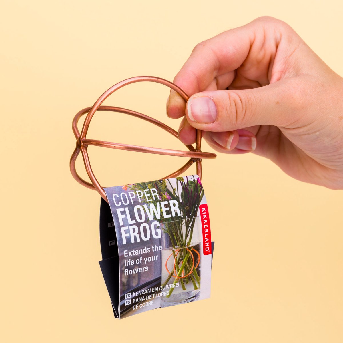 Kikkerland Koperen Flower Frog | bol