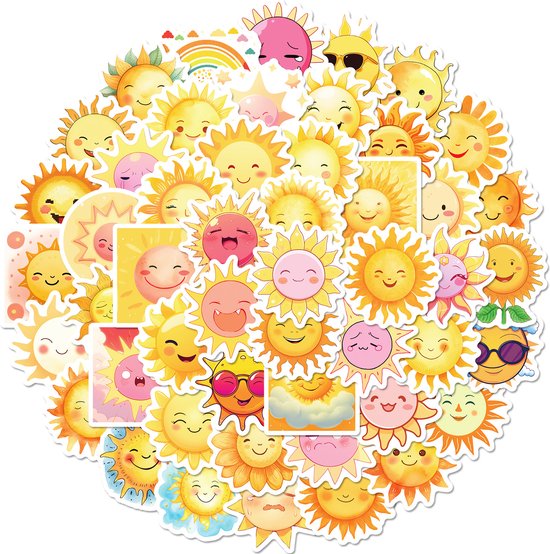 Mini zon boekstickers - Laptop stickers - plakstickers - 50 mini zon ...