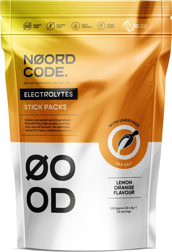 NoordCode Electrolytes Sticks Lemon Orange - Vegan - Keto | bol