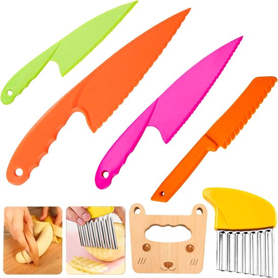 Kindermes 5-delig kindermes Wave Cutter Kindermes Kinderkeukenmes ...