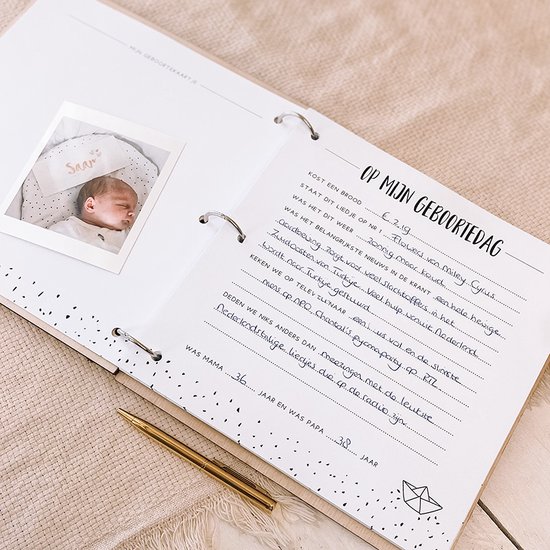 Kraambezoekboek Eenhoorn - Invulboek Unicorn - 80 pagina's - houten ...