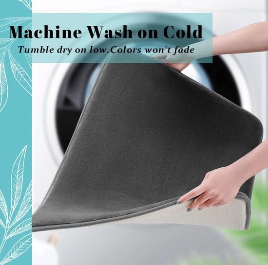 Zwarte Badmat Met Anti Slip | Water Absorberend | Grijs Antraciet 40 x ...