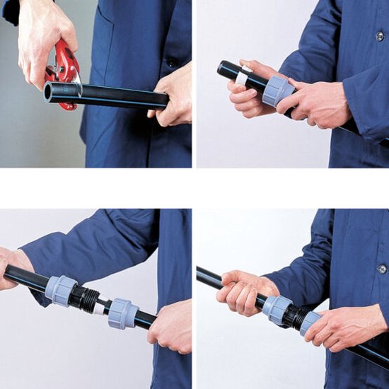 PE rechte klemkoppeling 63 x 63 mm | bol