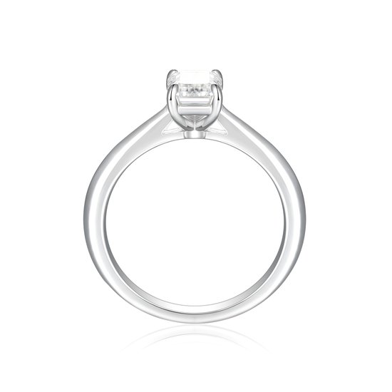 Elysium - 18k Witgouden Smaragd Solitair Moissanite Ring - 4.9 karaat ... Elysium - 18k Witgouden Smaragd Solitair Moissanite Ring - 4.9 karaat ...