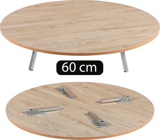 Akkaya Sofra grond tafel - Ronde houten tafel met inklapbare poten ...