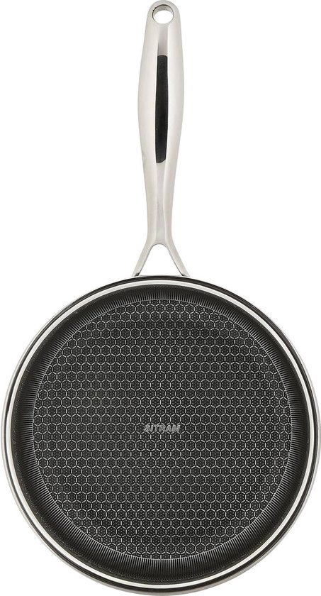 Pan van RVS, Triply, Ø 20 cm, met honingraatcoating, antiaanbak- en ...