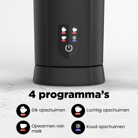 CoolHome MF24 Melkopschuimer - Elektrische Melkopschuimer - 4 in 1 - 500w - Zwart | bol