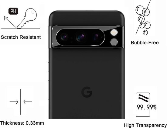 Google Pixel 8 Pro - 2 stuks Camera Protector van glas Zwart glazen | bol