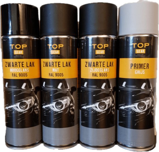 Topgear spuitbus RAL9005 mat zwart 500ml | bol