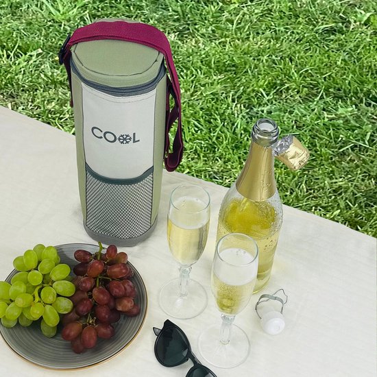 Koeltas voor flessen tot 1,5 liter, flessenkoeltas, afmeting 12 x 32 cm ...