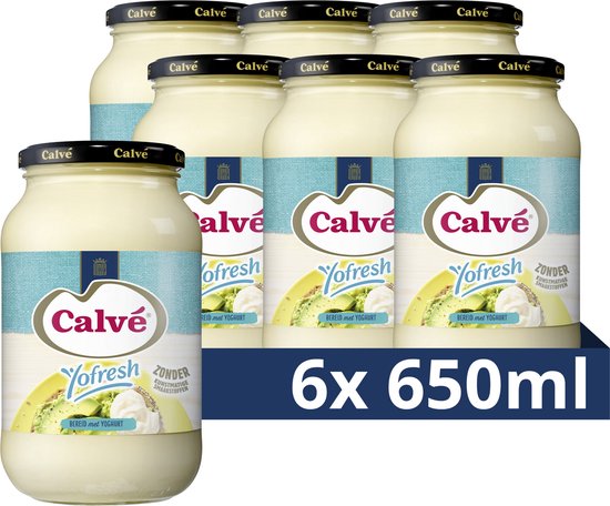 Calvé Mayonaise Pot - Yofresh - 6 x 650 ml - Voordeelverpakking | bol