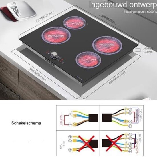 Gratyfied - Elektrische Kookplaat 4 Pits - Elektrische Kookplaat ...