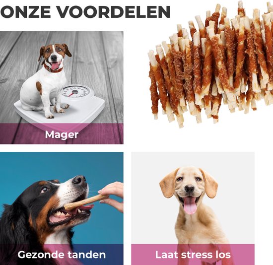 MaxxPet Hondensnacks Kip - Rawhide Kippen Sticks - Kippensnack voor ...