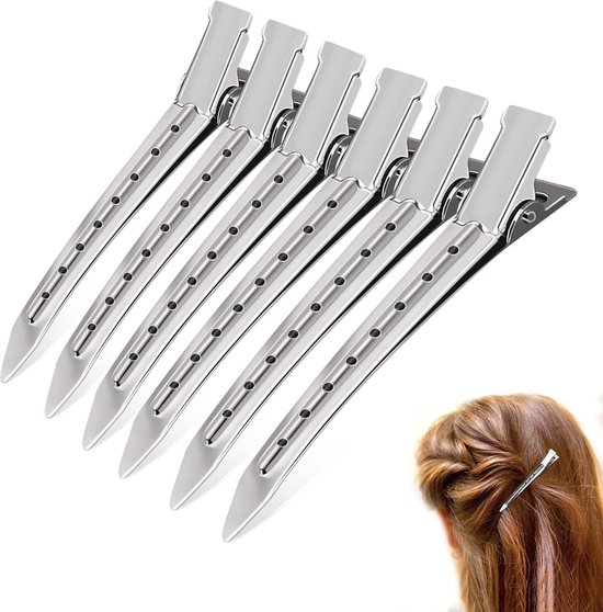 24 stuks zilveren EteBill kappers haarspelden, klemmen haarklemmen kapper stalen... | bol