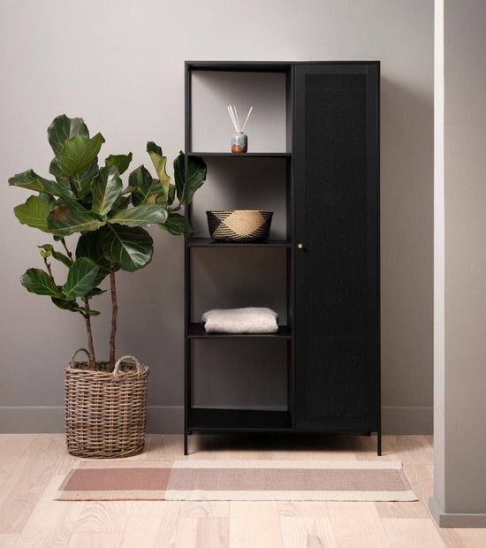 Kast Metaal Zwart - 6 Planken - 50x90x180cm - Kast Malibu - Giga Living ...