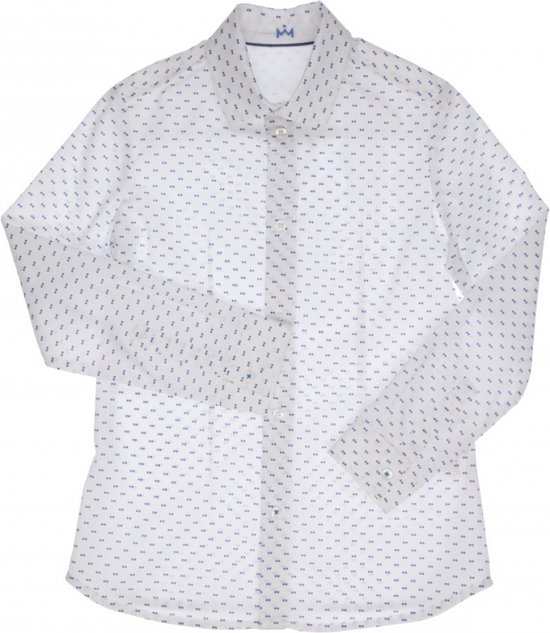 GYMP - Witte hemd - Maat 116 - Jongens - White/Blue - | bol