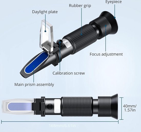 Refractometer - Alcoholmeter - Refractometer Suikerwaarde - Refractometer Alcohol | bol