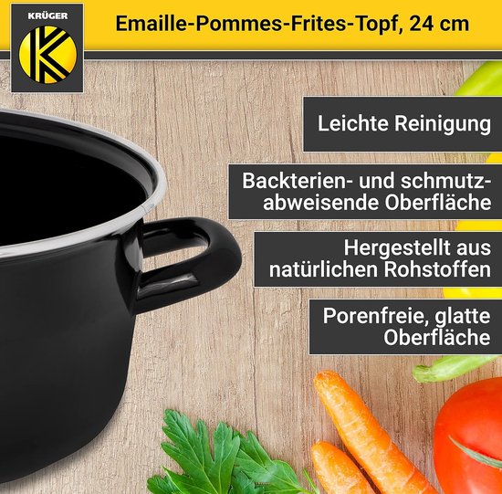 pan with chrome edge and sieve insert - 24 cm - perfect heat conduction ...